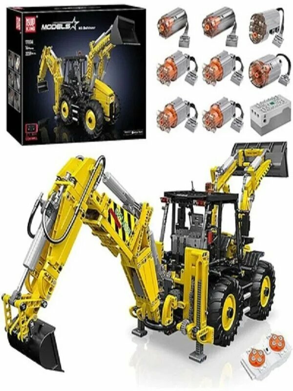 Конструктор "RC-экскаватор" Mould King, 17036, 2 в 1, пульт ДУ, 2239 элементов