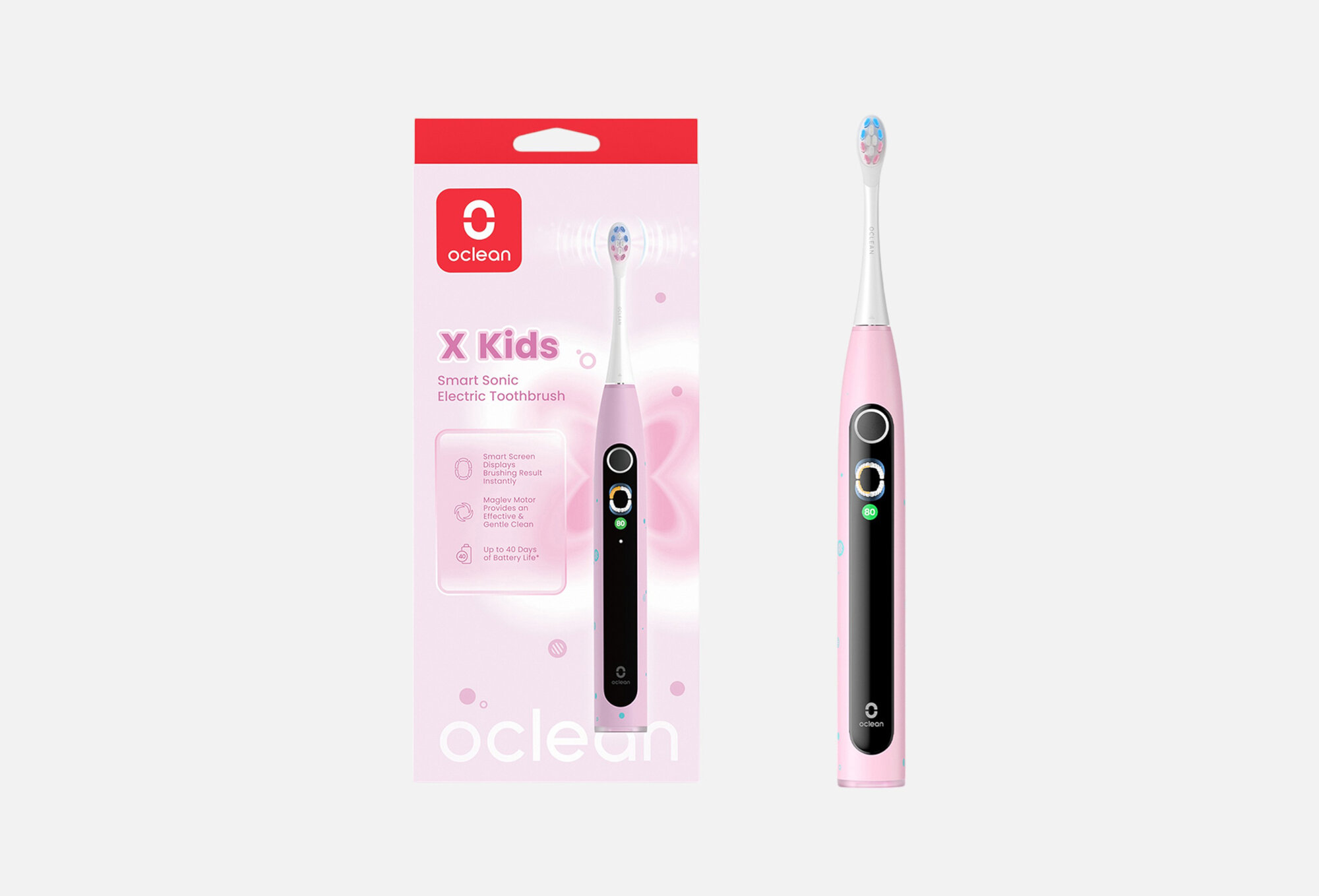 Детская Электрическая зубная щетка OCLEAN X Kids Розовая