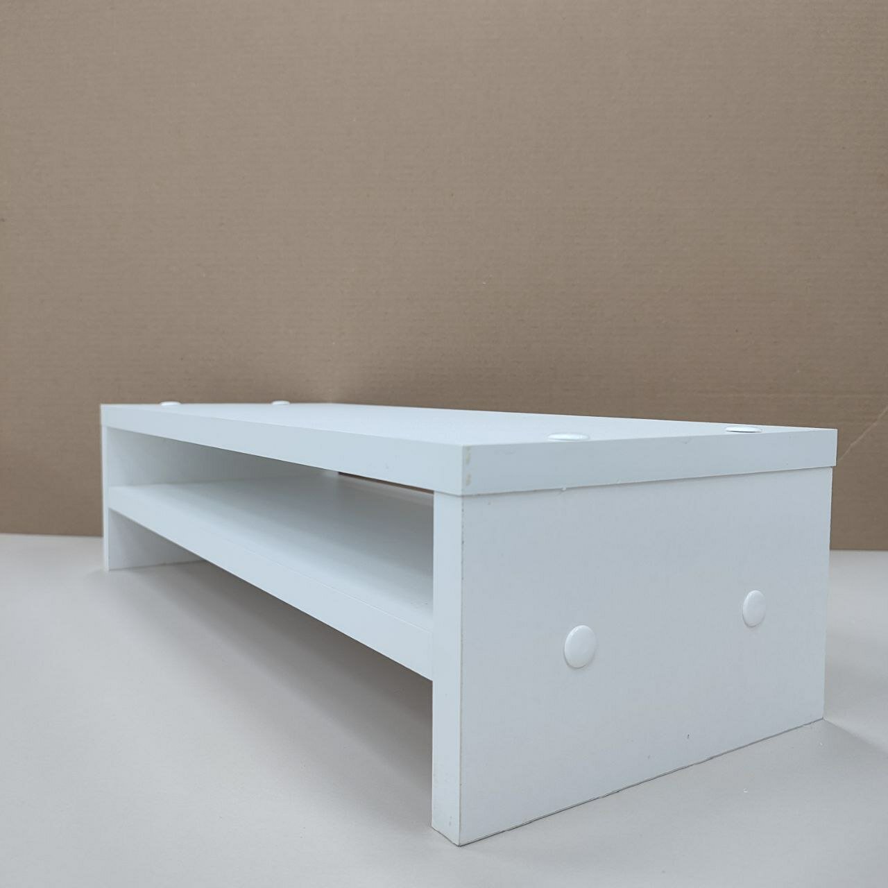 Подставка под монитор двухэтажная, полка на рабочий стол, цвет: белый матовый, макс. нагрузка - 50 кг