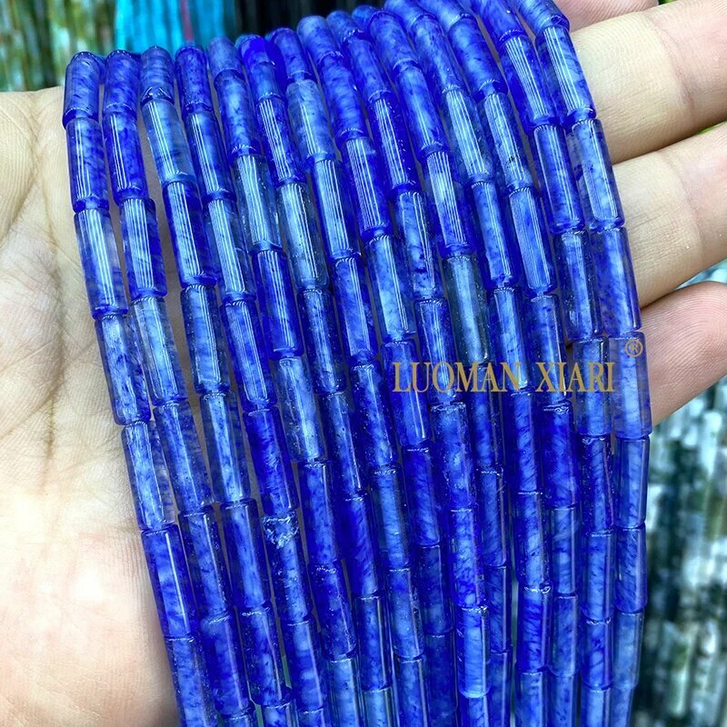 Бусины из натурального камня Амазонит Лабрадорит Говлит Фиолетовый, 4x13mm 27-28pcs, watermelon blue