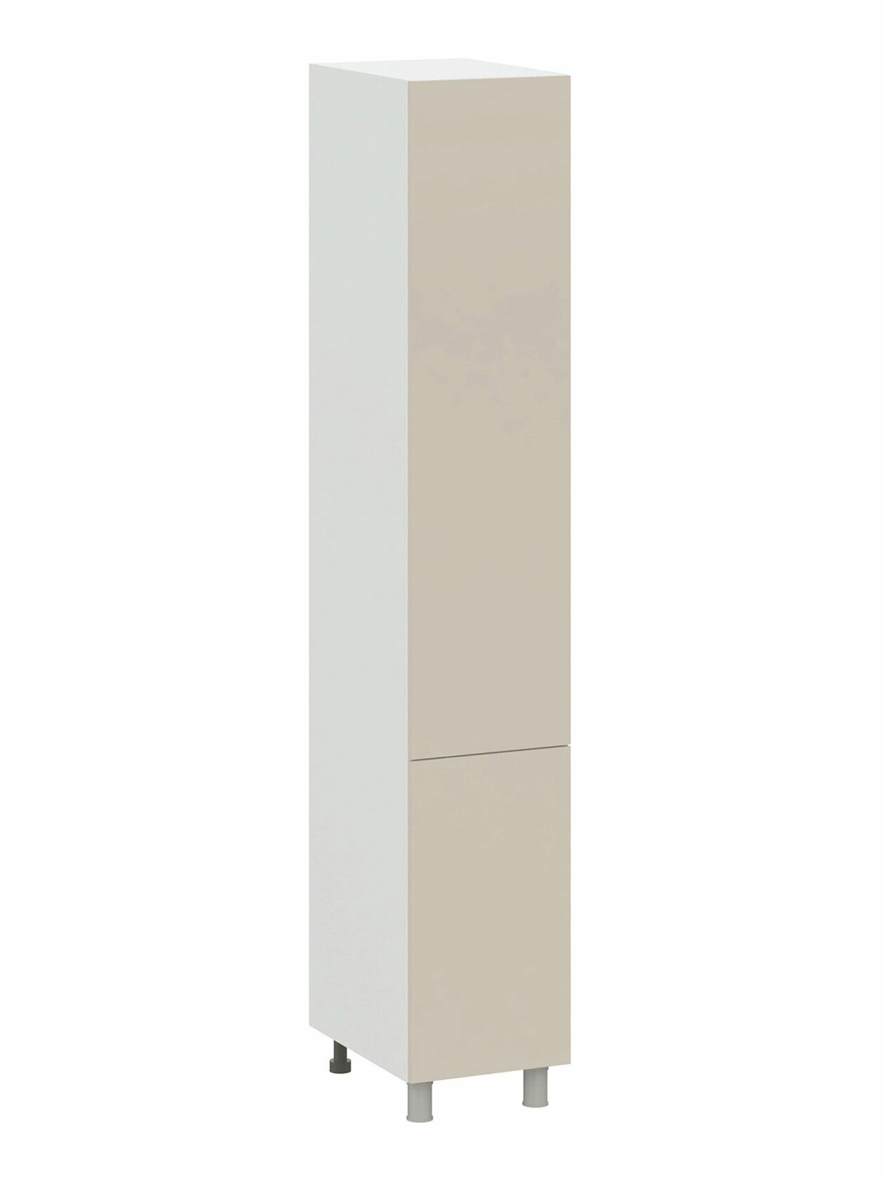 Кухонный модуль напольный, шкаф-пенал Тандем с полками, с доводчиками, 40х56.2х233.2 см, Белый / Меланж
