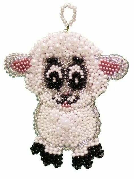 Набор для вышивания бисером двухсторонней подвески "Барашек" Нова Слобода