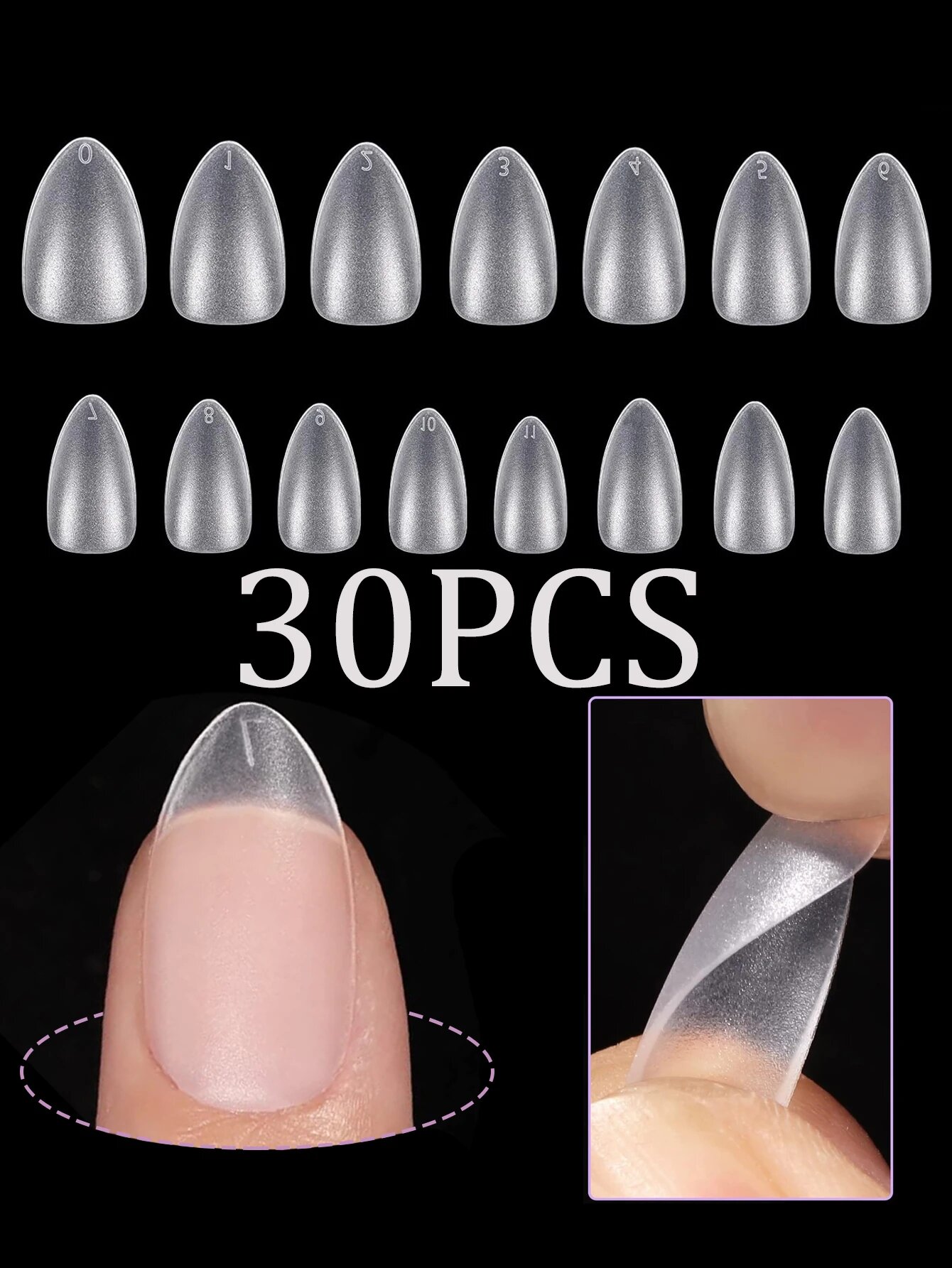 Белые матовые типсы X-Tips, 30 шт.