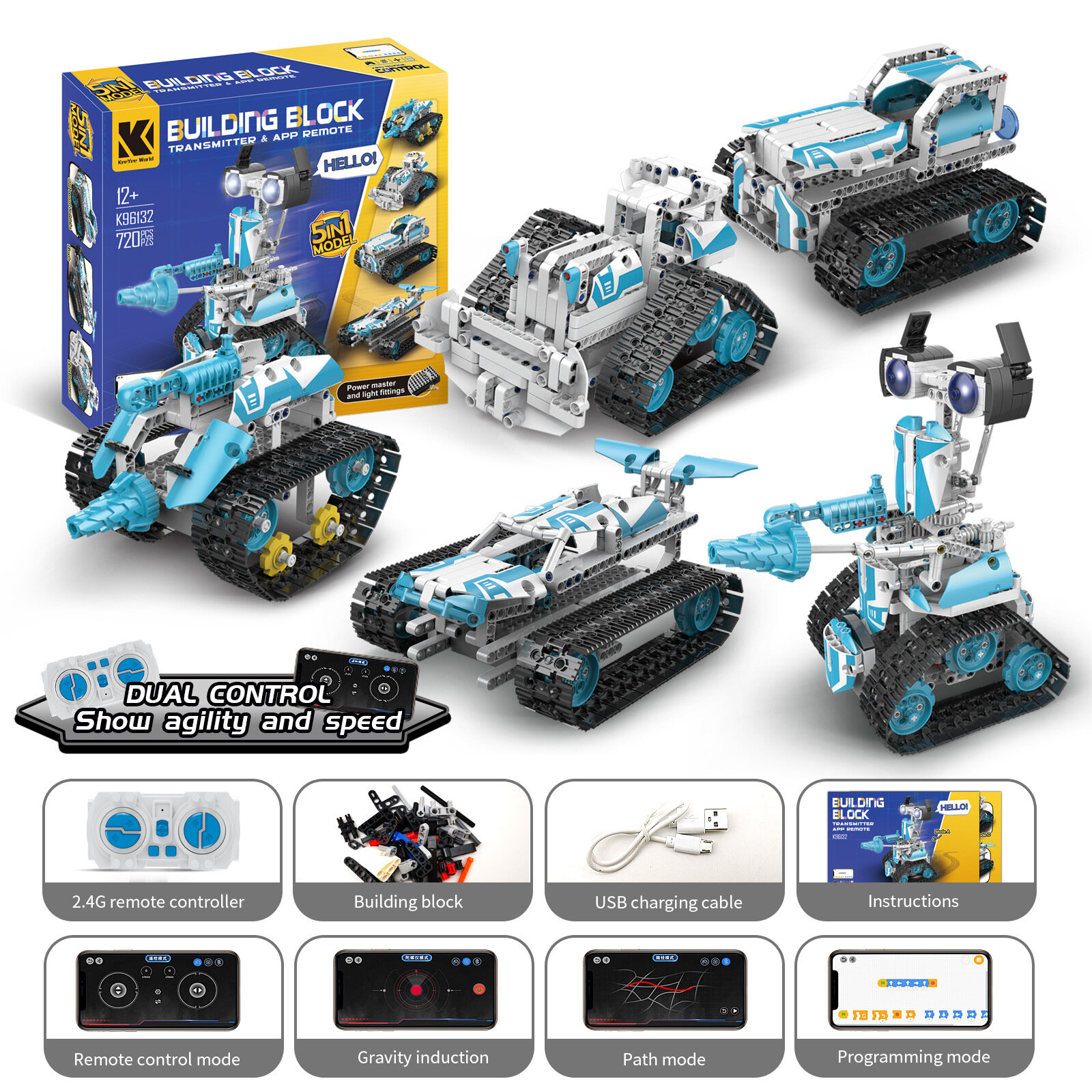 Совместимые с LEGO образовательные блоки для робота - Многофункциональный электрический конструктор для детей,
