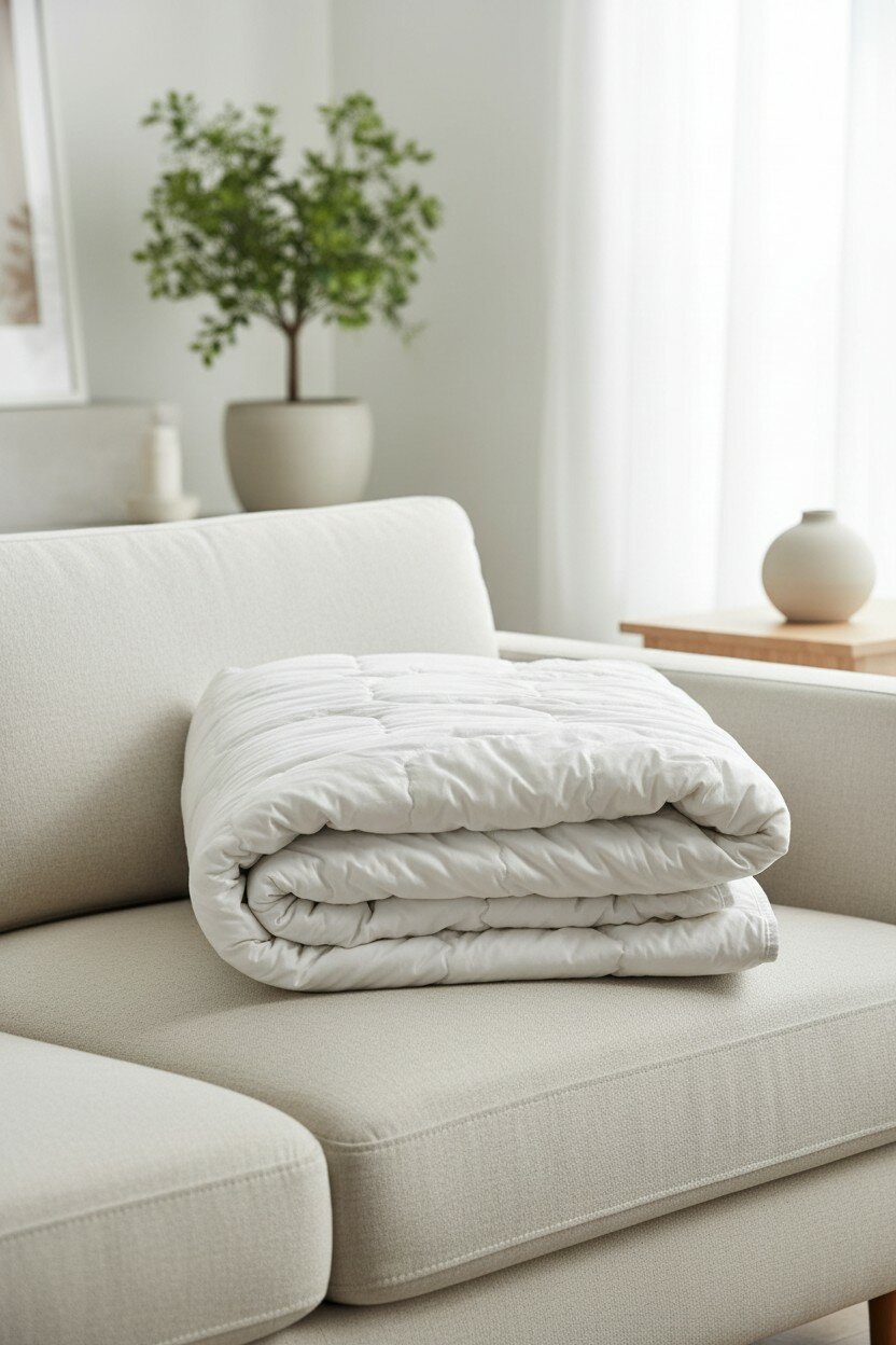 Одеяло евро 200x220см Frankenstolz Wash Cotton, цвет белый, 100% хлопок