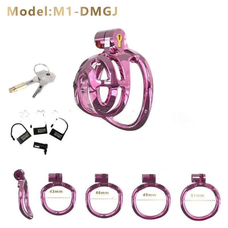 Регулируемая легкая мужская клетка целомудрия – 4-размерное кольцо на член для безопасного M1-SET-1