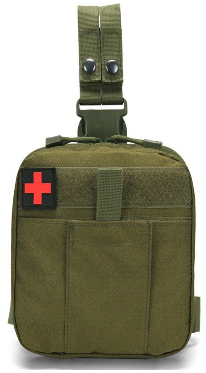 Набедренный подсумок, нейлон, 20x6x17см, универсальный, цвет зеленый