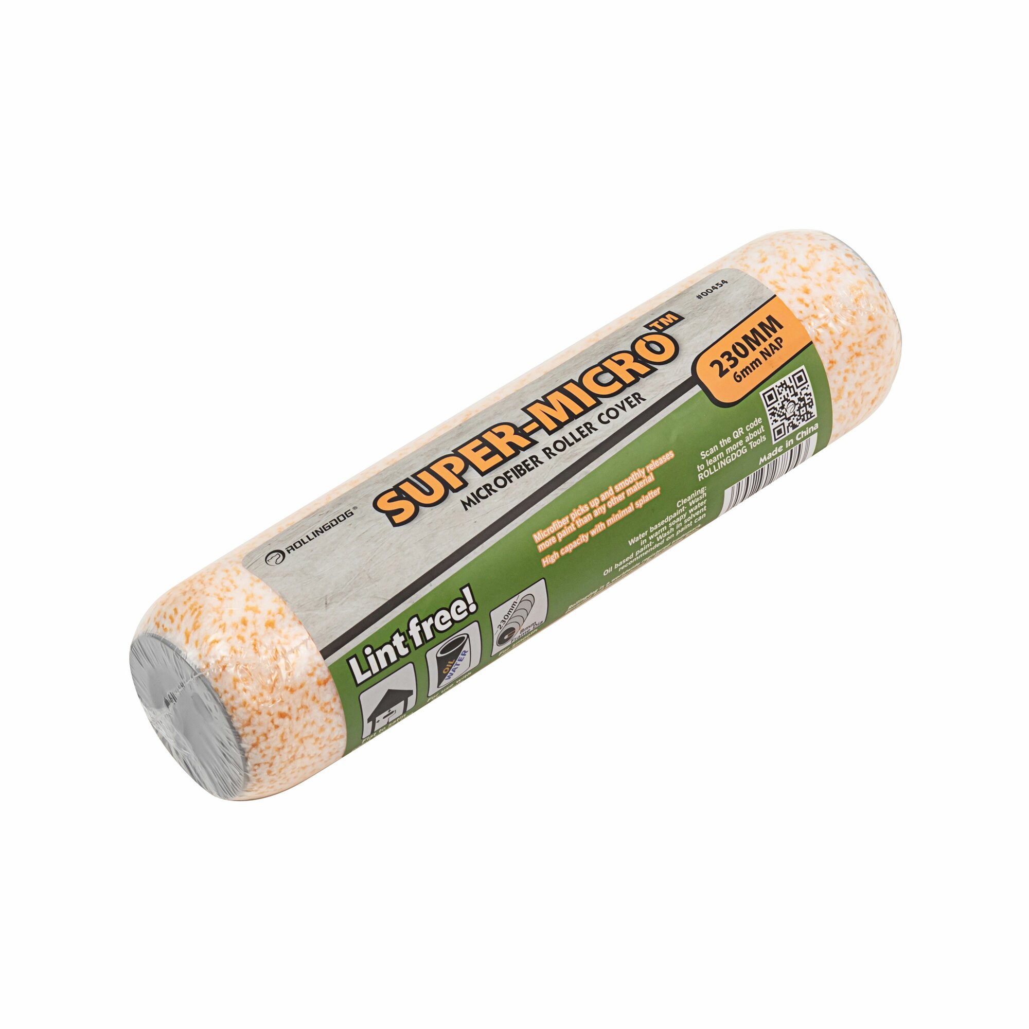 Валик Rollingdog SUPER-MICRO 230мм, ворс 6мм, для бюгеля 8мм, микрофибра, арт.00454