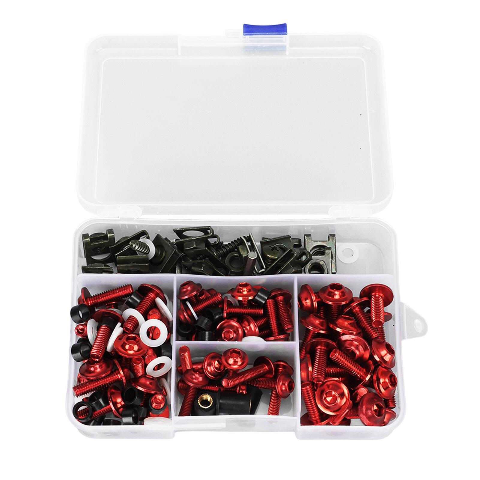 177PCS Motorcycle Fairing Bolt Kit Colorful M5 M6 Windscreen Screws Replacement For SUZUKI GSXR600 GSXR750 Red