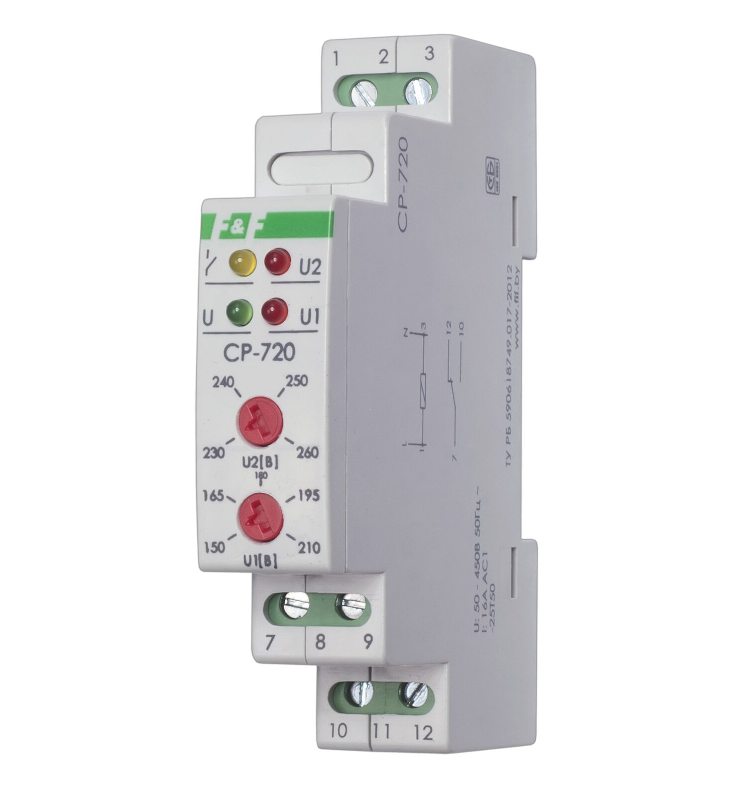 CP-720, Реле контроля напряжения, Евроавтоматика, однофазный, 16А