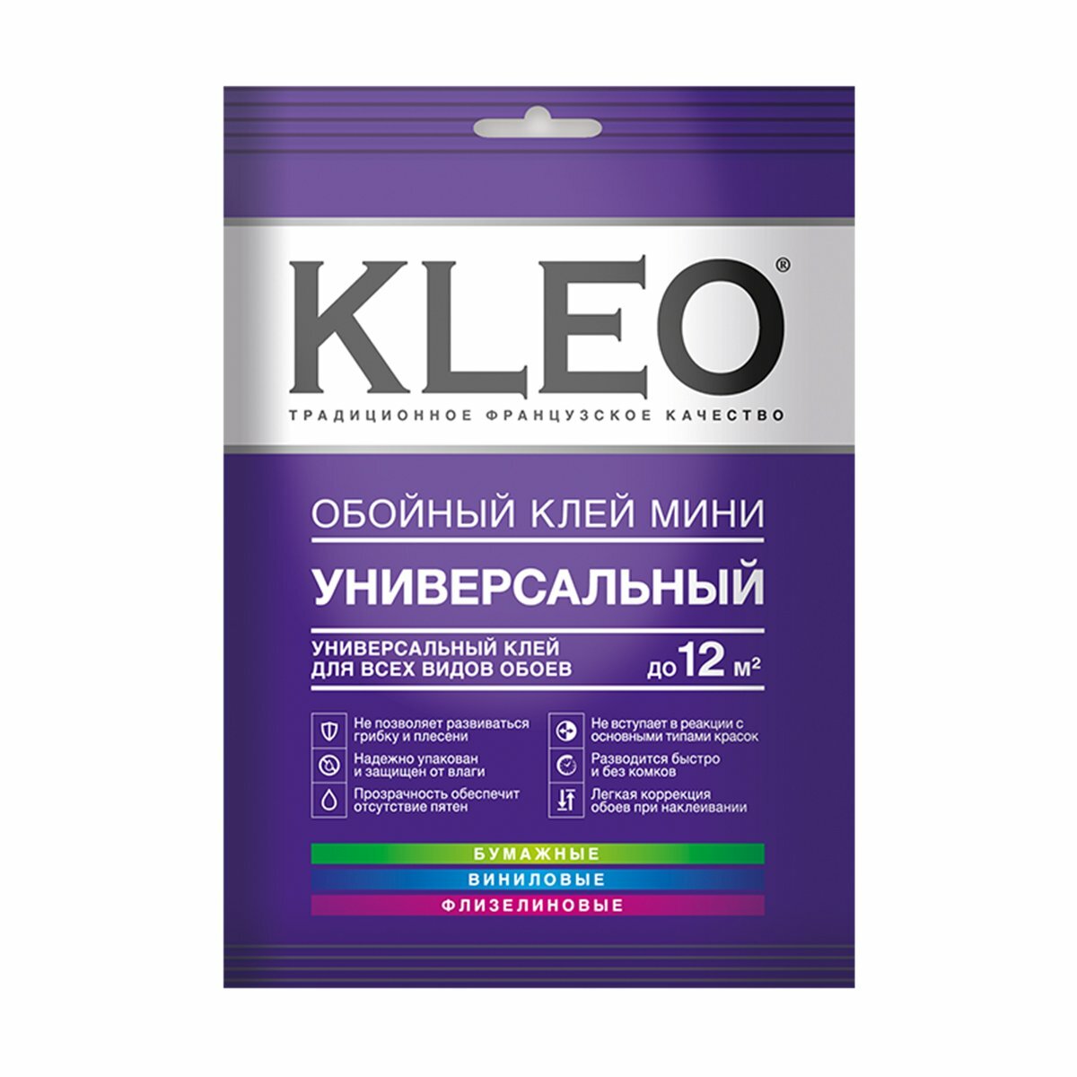 Клей обойный KLEO мини, универсальный, 60 г, оклеиваемая площадь 12 м2