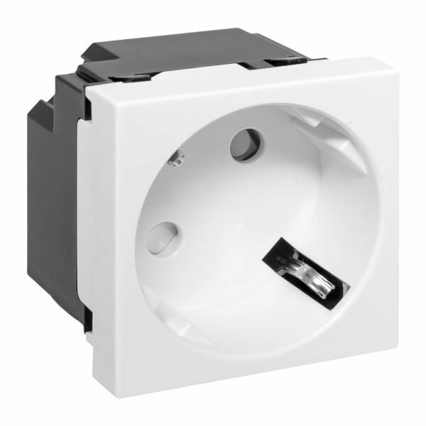 Розетка 45х45 45град. с заземл. быстрозажимные клеммы бел, EKF E2MR16-028-10-45-SL (1 шт.)