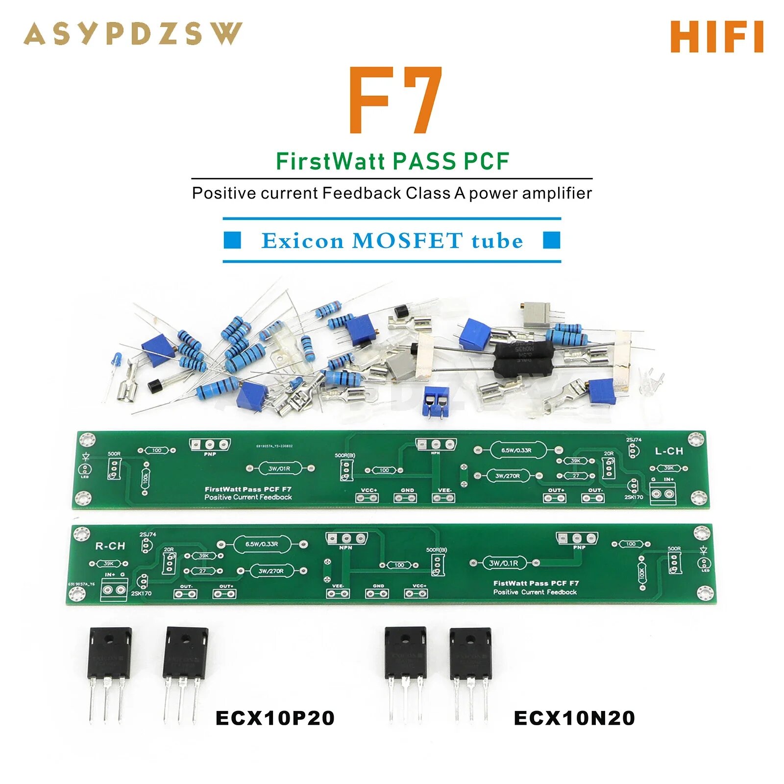 FirstWatt PASS PCF F7 Усилитель мощности 20 Вт + 20 Вт DIY Kit