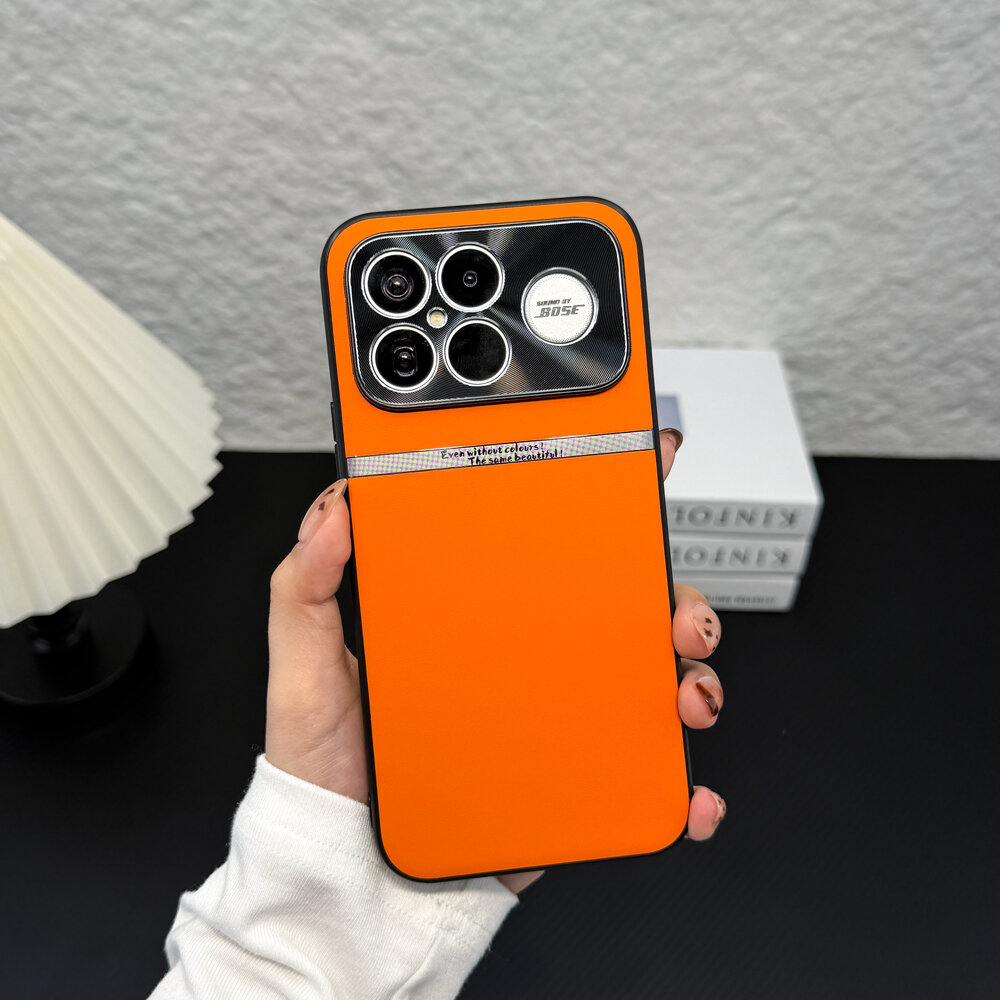 Чехол Для Poco F8 Ultra/Сяоми Поко F8 ультра, soft touch, чехол-кардиомонитор, искусственная кожа, поликарбонат (PC), защита камеры, ударопрочный, усиленные углы, Xiaomi, Poco F8 Ultra, orange,