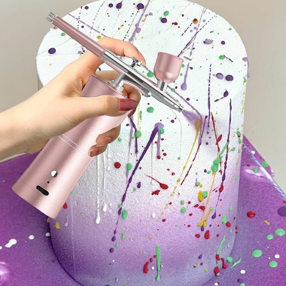 Ручной аэрограф-краскопульт USB Charge с насадкой 0,3 мм для ногтей Gun Cake