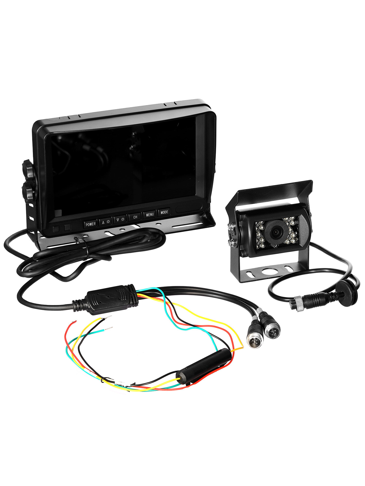 7-дюймовый видеорегистратор для грузовиков 1920×1080 с AHD камерой заднего вида и ночным видением, поддержка SD-карты