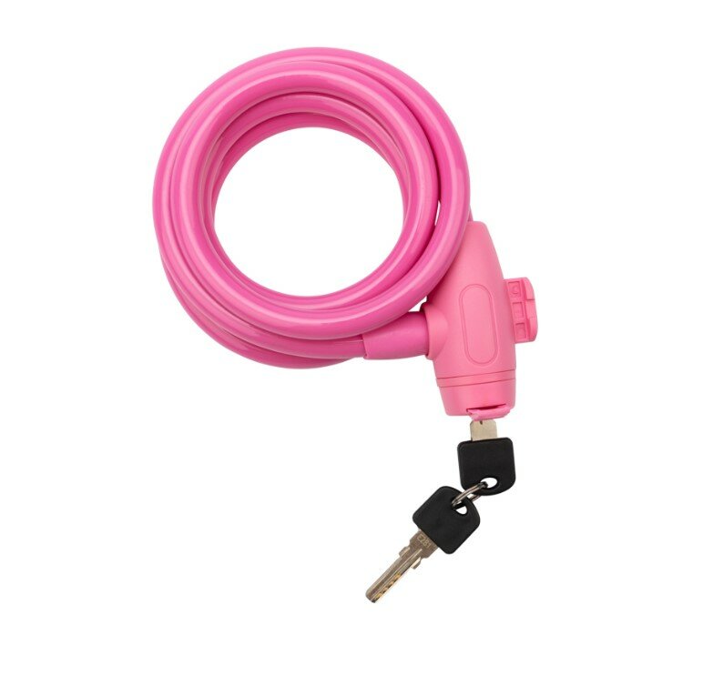 Четыре сезона Тросовый замок для велосипедов и колясок с ключом 65 см розовый 79-0364