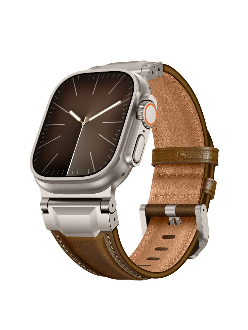 Кожаный ремешок для часов Crazy Horse, в стиле armor, подходит для Apple Watch S11/S10 46 ММ, S9/S8 45 ММ, SE3/SE2 44 мм, Ultra3/Ultra2 49 ММ
