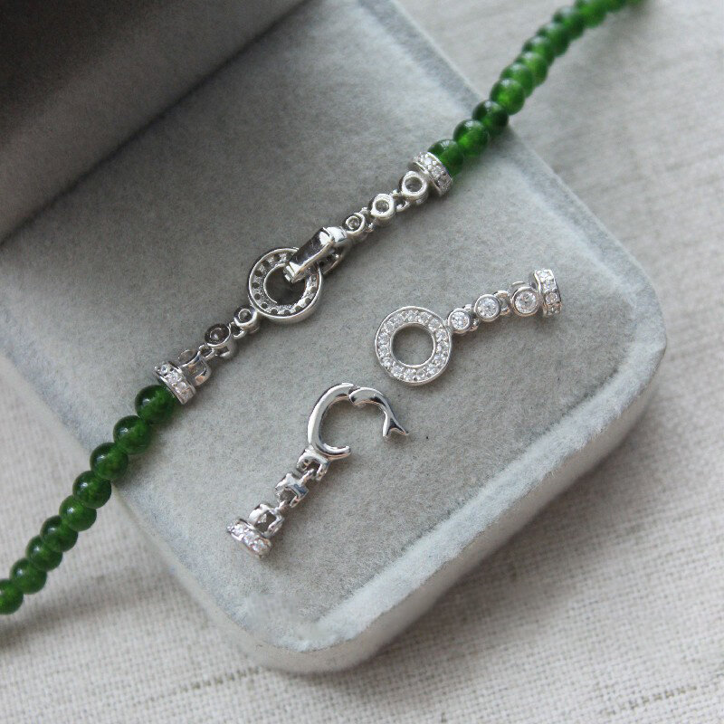 Горячая распродажа SG: 18K белое золото, полное покрытие бриллиантами, универсальный замок для жемчужного ожерелья, коннектор для DIY браслета, материал для конца замка