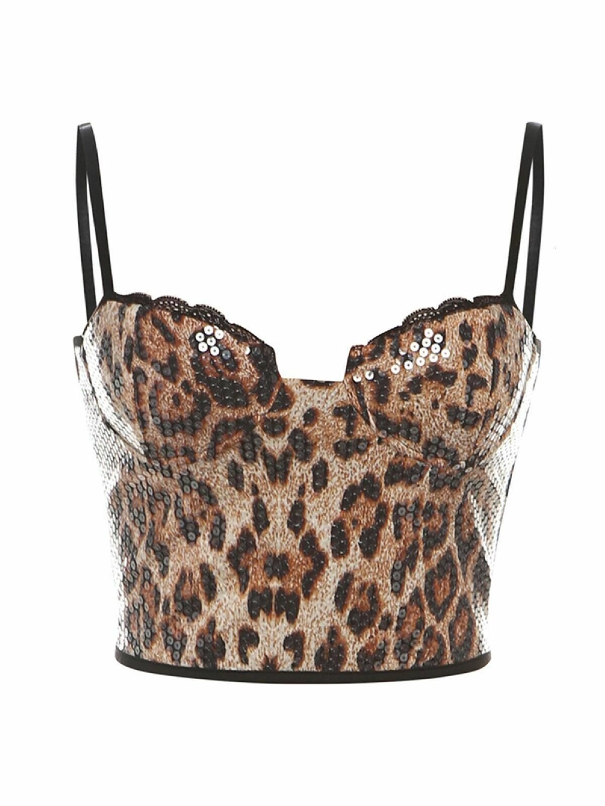 Уникальные женские шорты с леопардовым принтом и стразами, Подвеска с леопардовым принтом - L