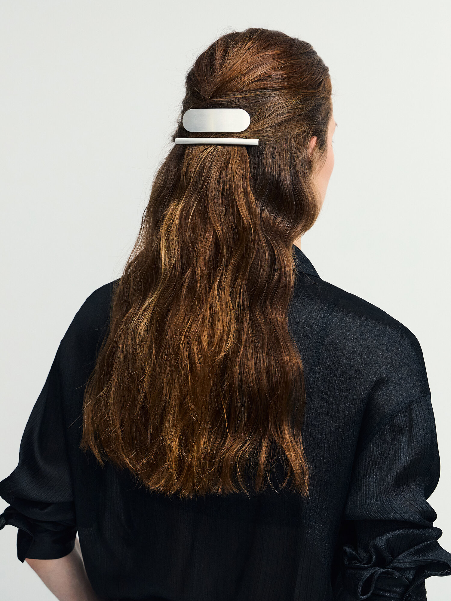 Набор заколок для волос с матовым покрытием Zarina, цвет серебро, 2 шт, ZR2603061306-7