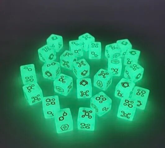 Набор из 15 игровых кубиков16mm диаметром, игральная кость, Warhammer 40K Luminous Space Undead dice, Warhammer dice