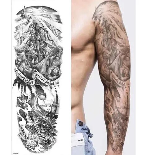 Большая переводная татуировка 170х480