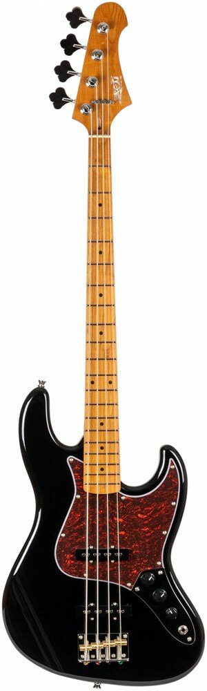 JET JJB-300 BK бас-гитара Jazz Bass, корпус печеный тополь, гриф и накладка печеный клен, цвет черны