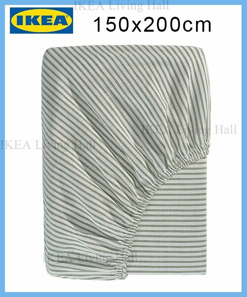 IKEA Наматрасник 150x200х26см зеленый, белый