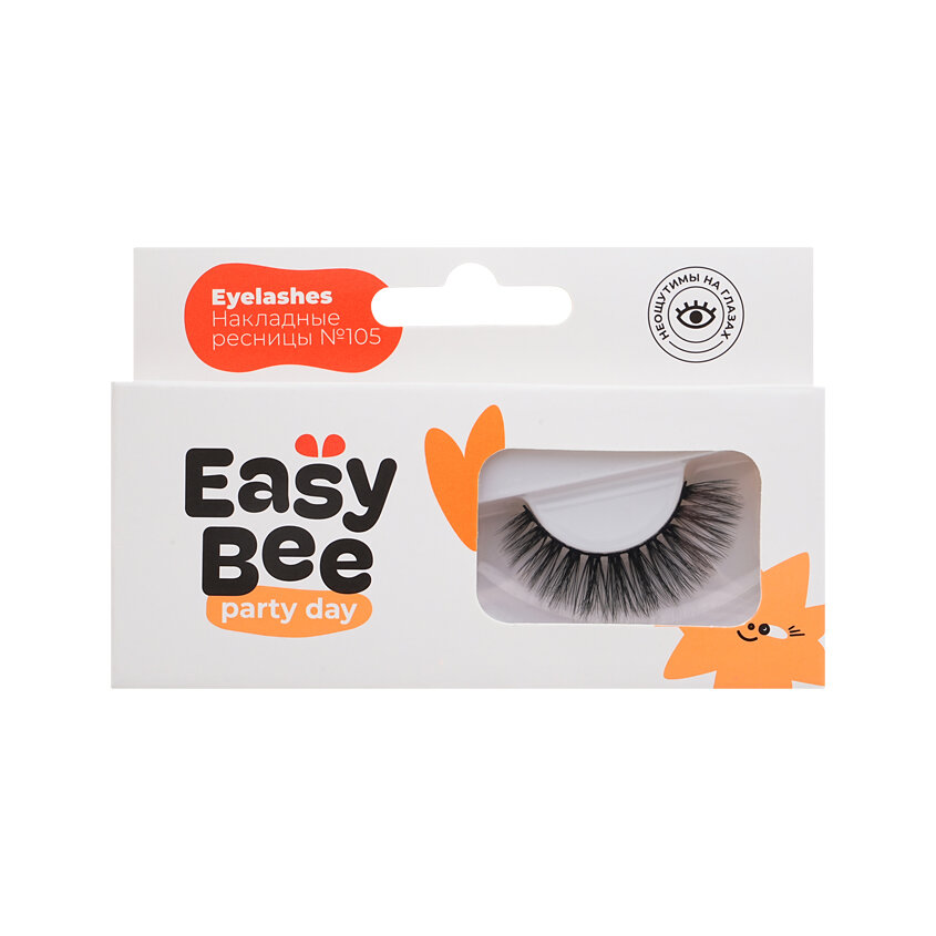 Накладные ресницы EASYBEE PARTY DAY EYELASHES FAUX MINK №105 черные с эффектом норки