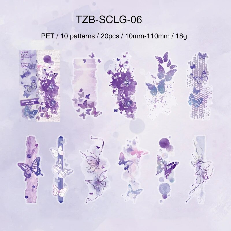 Наклейки TZB-SCLG-06, 20 шт, сиреневый