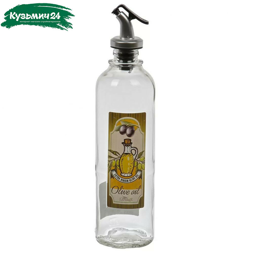 Бутылка для масла и соусов Olive oil 02020-00515, стекло, пластиковый дозатор, 500 мл