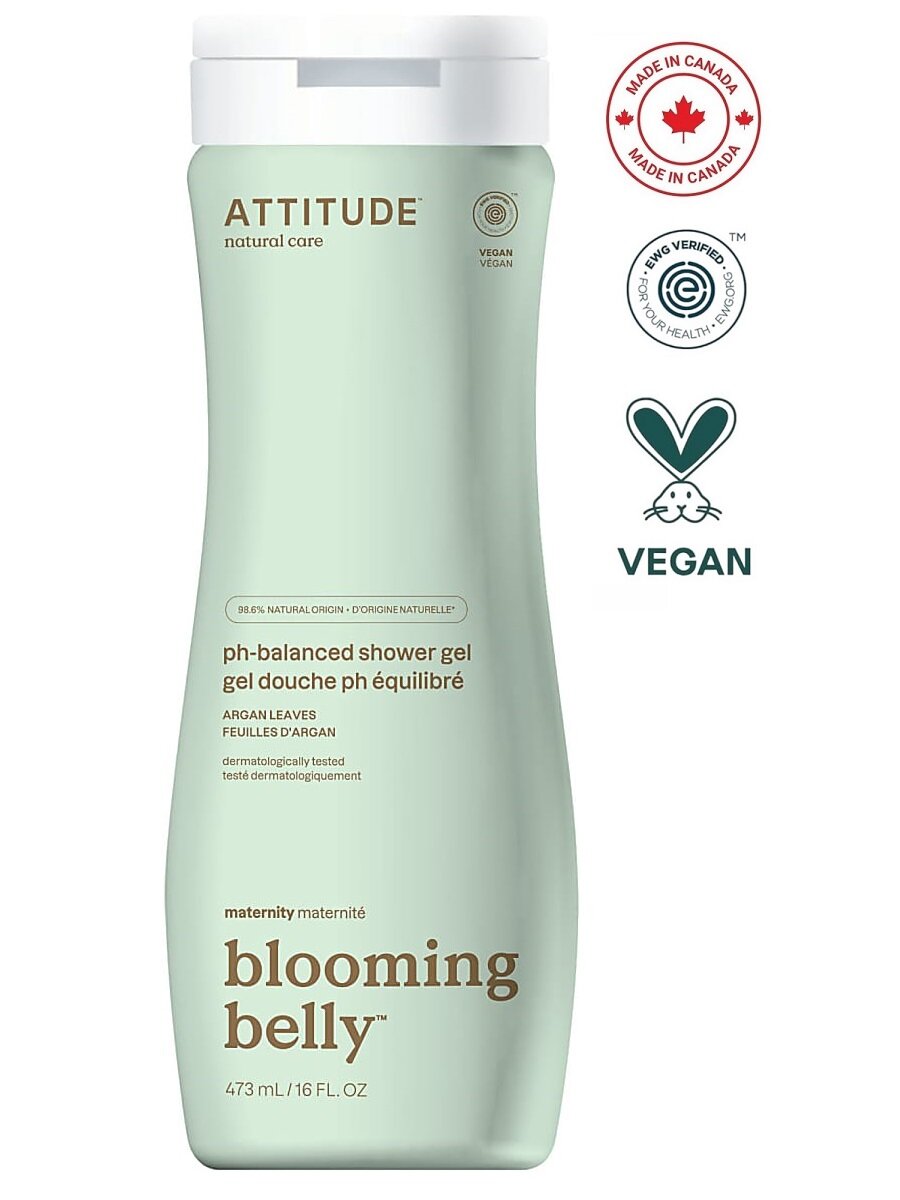 ATTITUDE Гель для душа с арганой Maternity для беременных 473 мл Канада Argan Leaves