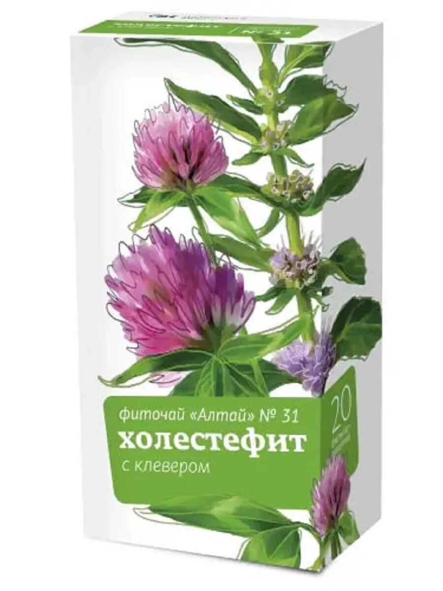 Фиточай Алтайский кедр "Холестефит", с клевером, 2г, 20 фильтр-пакетов