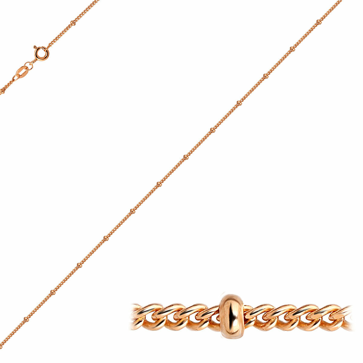 Цепь серебро, 925 проба, золочение