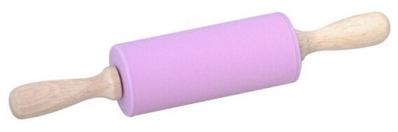 Скалка силиконовая с деревянными ручками Мультидом AN80-95, 23см/10см