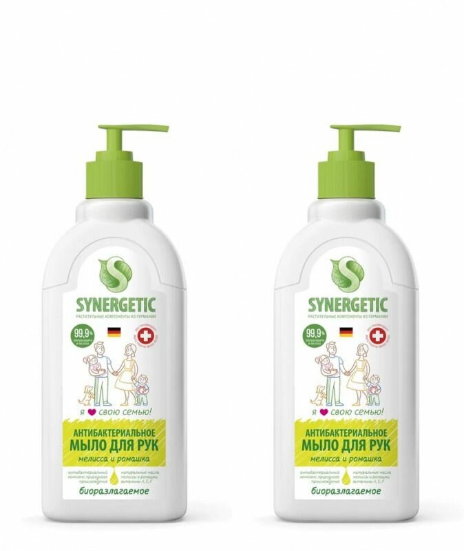 Жидкое мыло, Synergetic, мелисса и ромашка, 500 мл, 2 шт