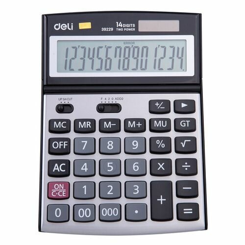 Калькулятор Deli E39229, 14-разрядный, серебристый