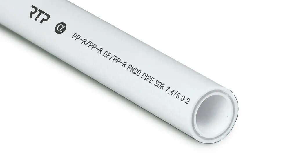 Труба РТП PPR/GF/PPR 40х5,5 PN20 белый 2м