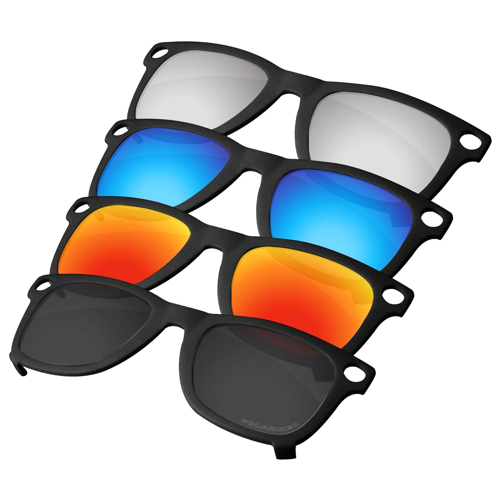 ELuxonsight Поляризованные клип-он очки для Ray-Ban Meta Wayfarer 4PCS