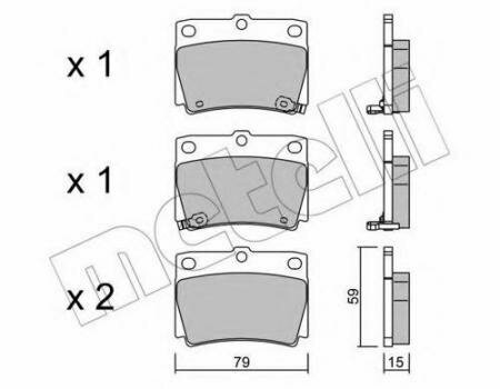 Колодки тормозные задние дисковые к-кт, 2204840 METELLI 22-0484-0