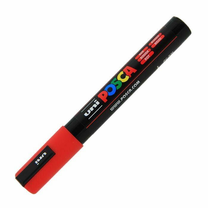 Uni Маркер POSCA PC-5M, красный, 1.8-2.5 мм.( номер цвета 15)