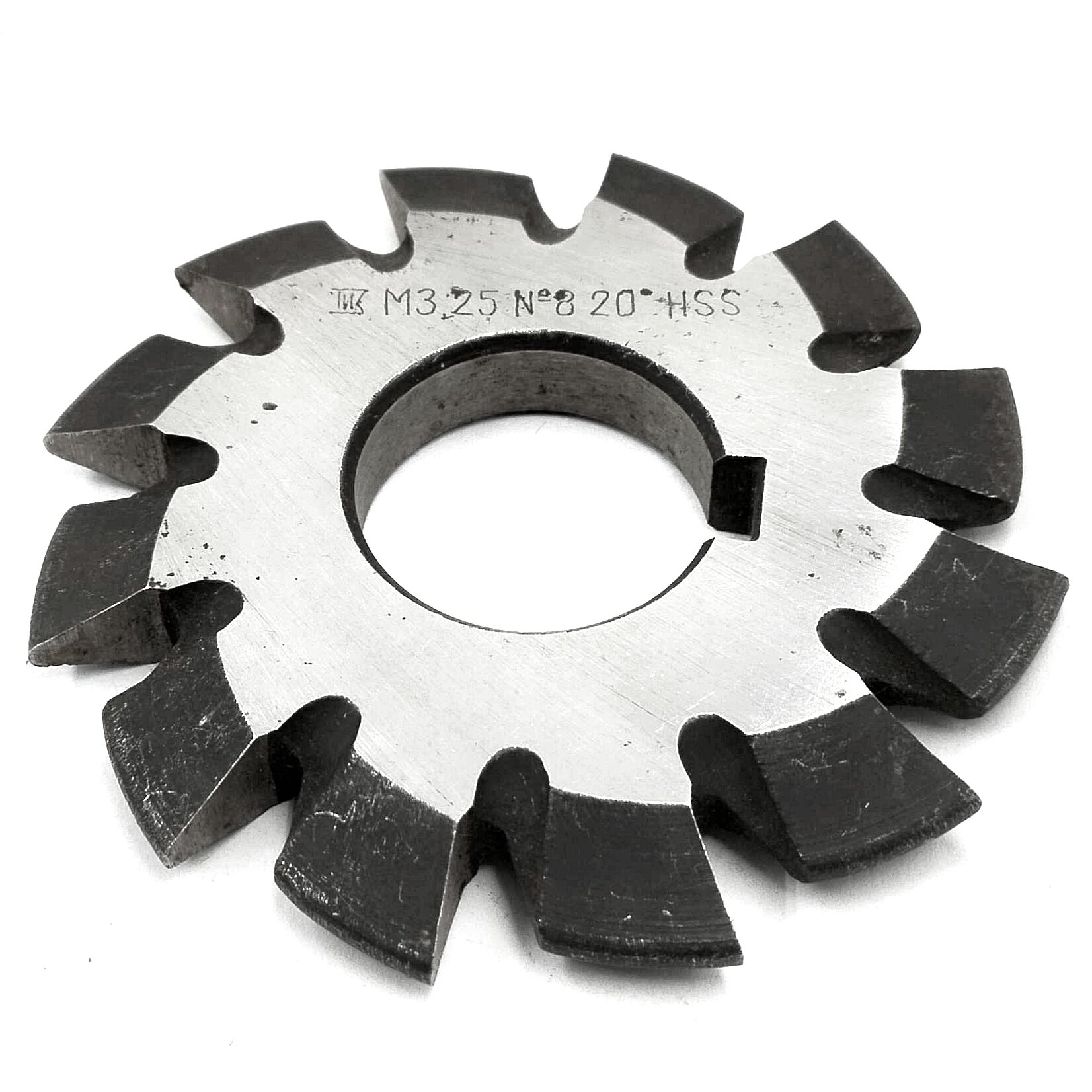 Фреза дисковая зуборезная модульная м3,25 №8 20° HSS (D-79мм, d-27мм, В-9,5мм, z-12) ГОСТ 10996-64