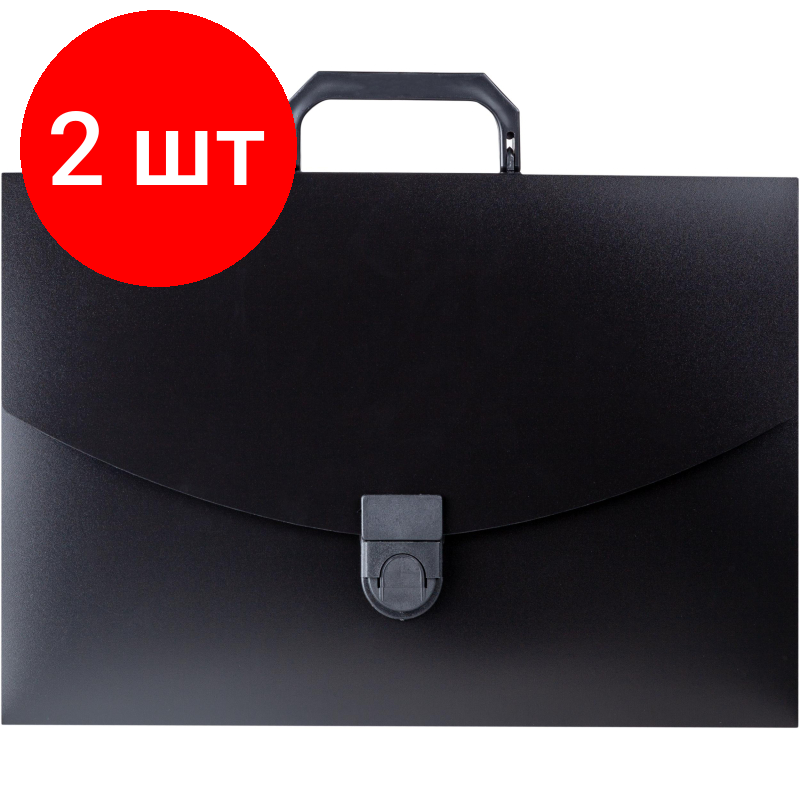 Комплект 2 штук, Папка-портфель пласт. ATTACHE A4/06 40мм черный