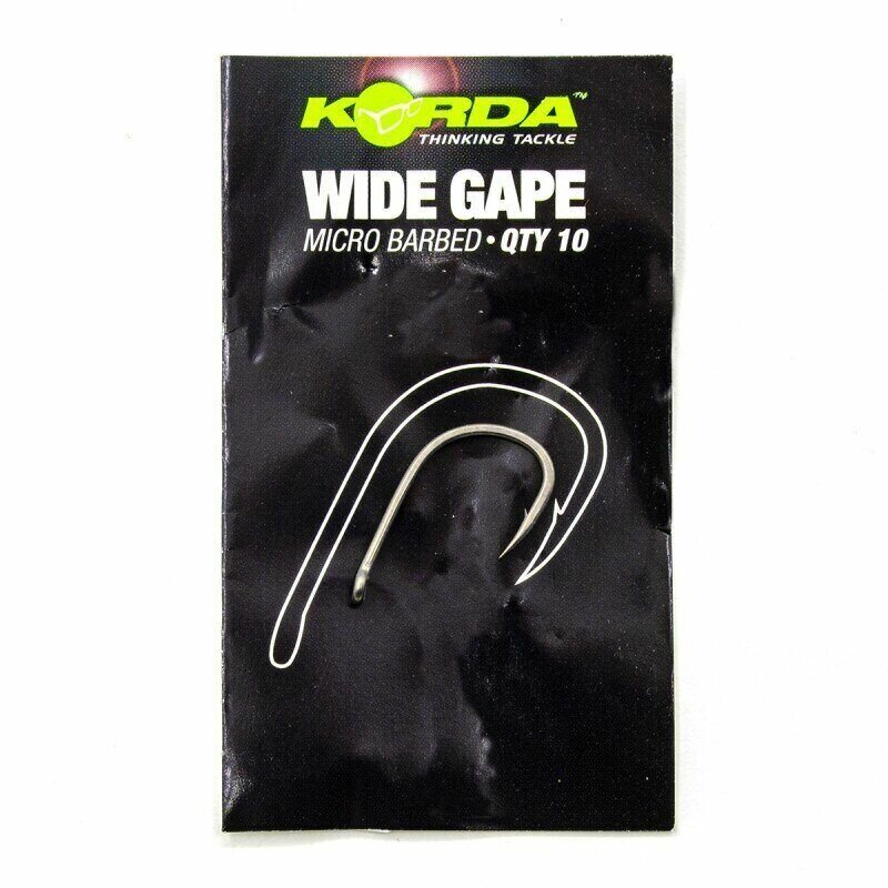 KORDA Крючок Wide Gape 2 с бородкой 10шт.