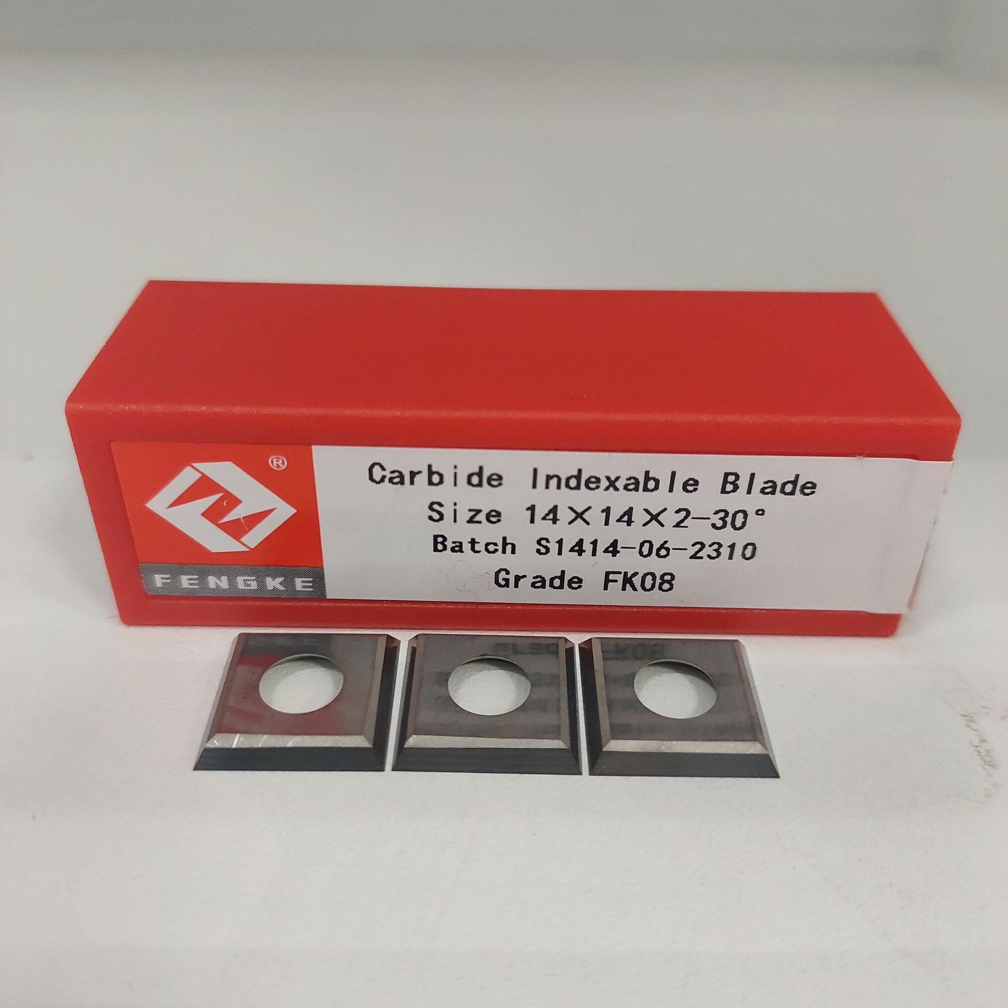 Комплект Нож сменный твердосплавный для фрез 14х14х2 заточка 30 гр. сплав FK08 ( CERATIZIT KCR08) 3 шт