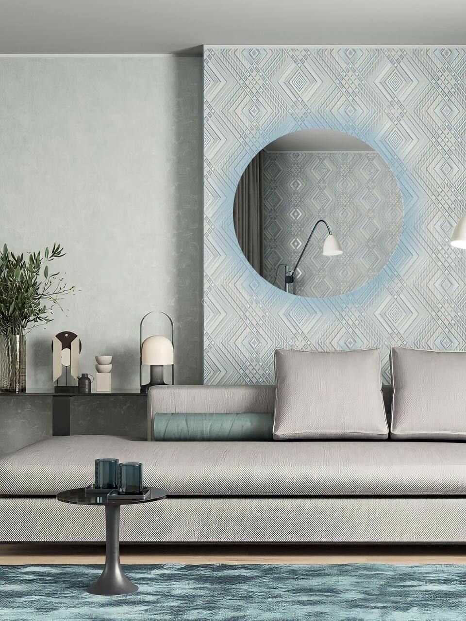 Зеркало с подсветкой 60х60, свечение 6000К