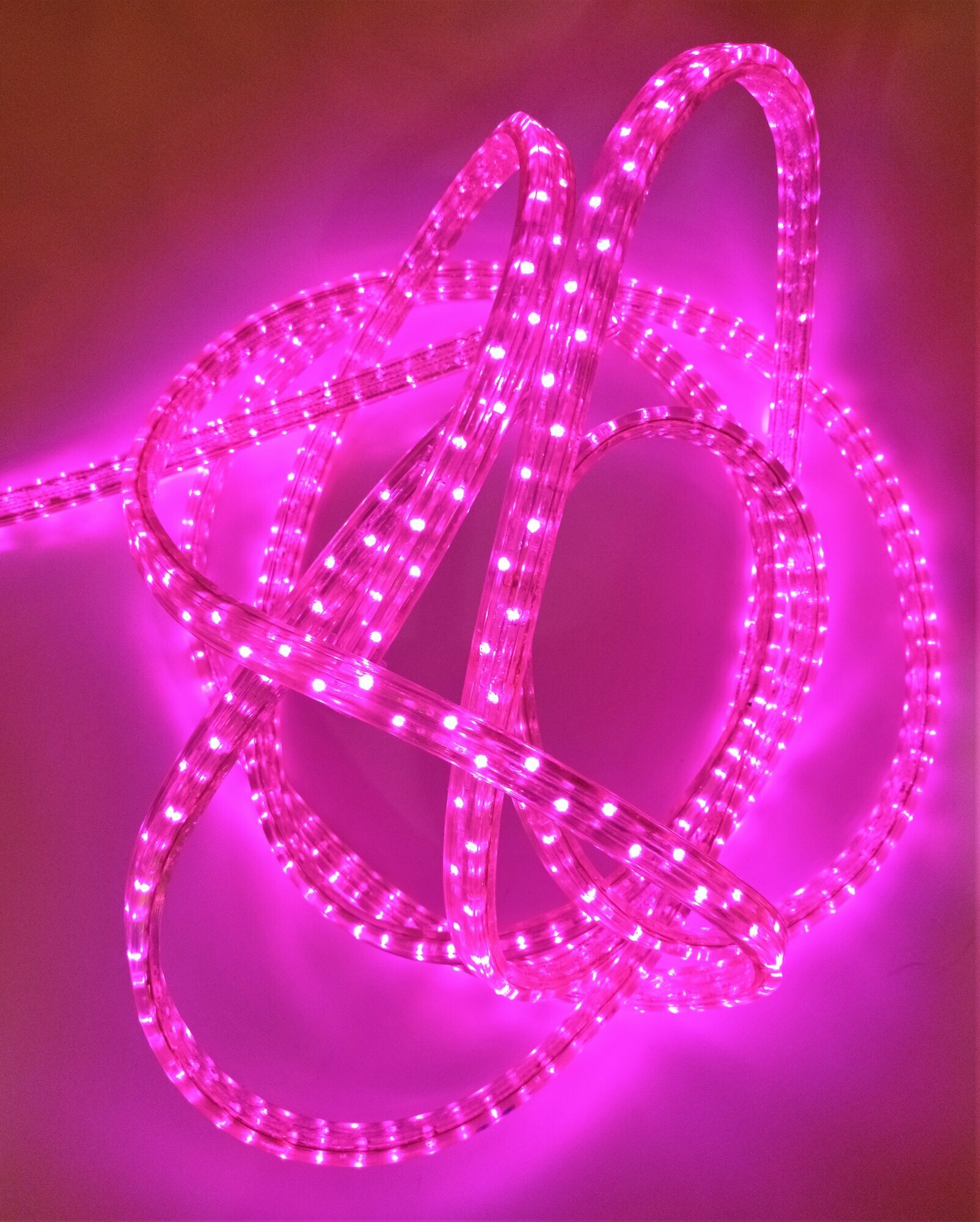 Дюралайт светодиодный LED 3W розовый 14 метров + шнур питания