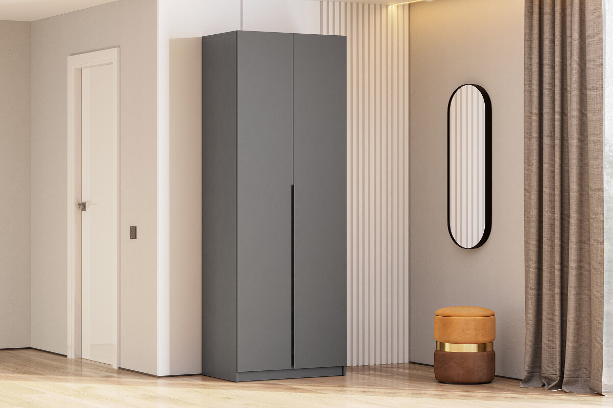 Шкаф для белья стиль Икеа 80x220x50 высокий платяной