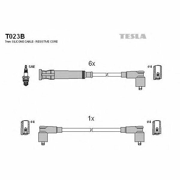 Комплект высоковольтных проводов для автомобиля, TESLA T023B (1 шт.)